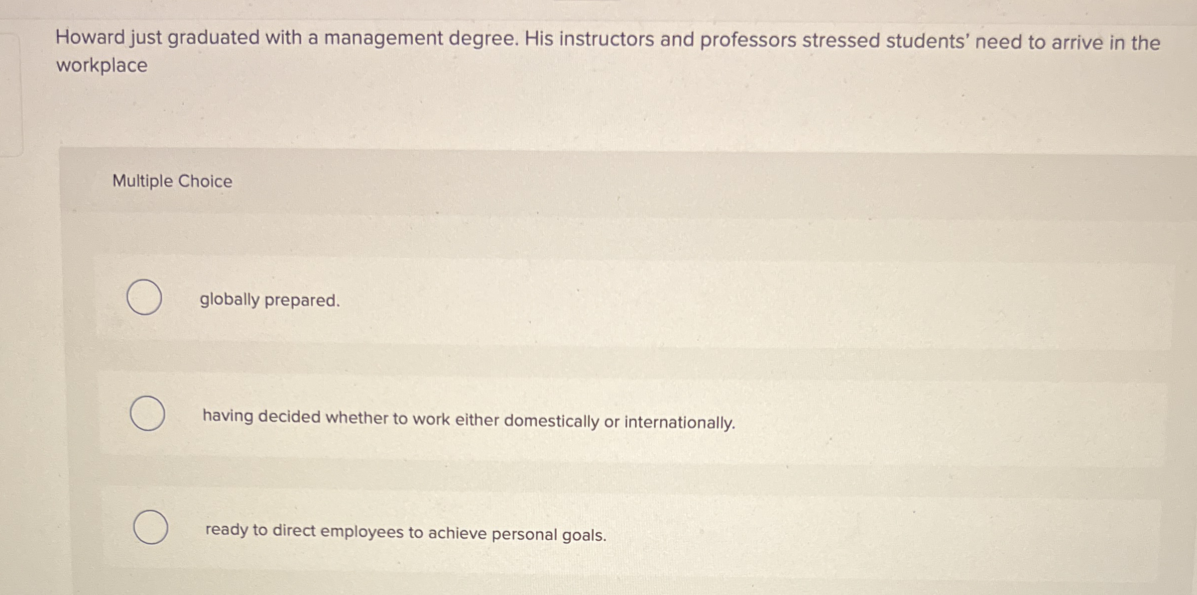 Solved Howard just graduated with a management degree. His | Chegg.com