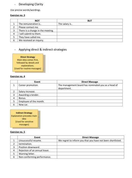 Use precise words/wordings. Exercise no. 3 - Applying | Chegg.com