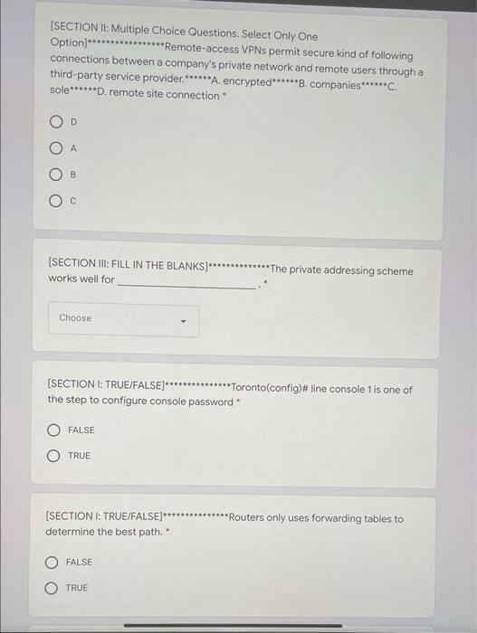 Solved [SECTION II: Multiple Choice Questions. Select Only | Chegg.com