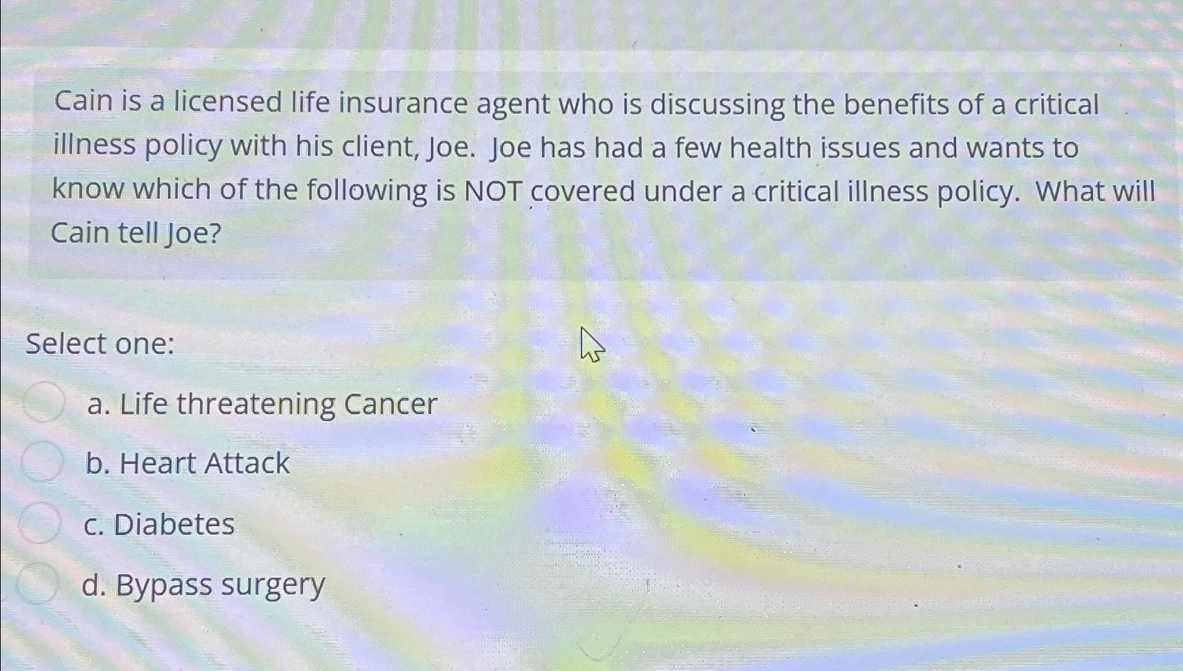 Solved Cain is a licensed life insurance agent who is | Chegg.com