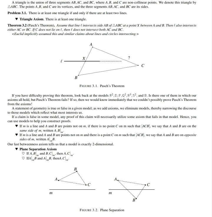 Solved Theorem 3.9 (Crossbar Theorem). If AD is between AB | Chegg.com
