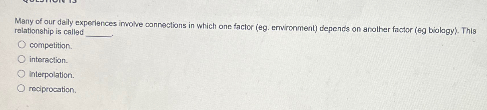 Solved Many of our daily experiences involve connections in | Chegg.com