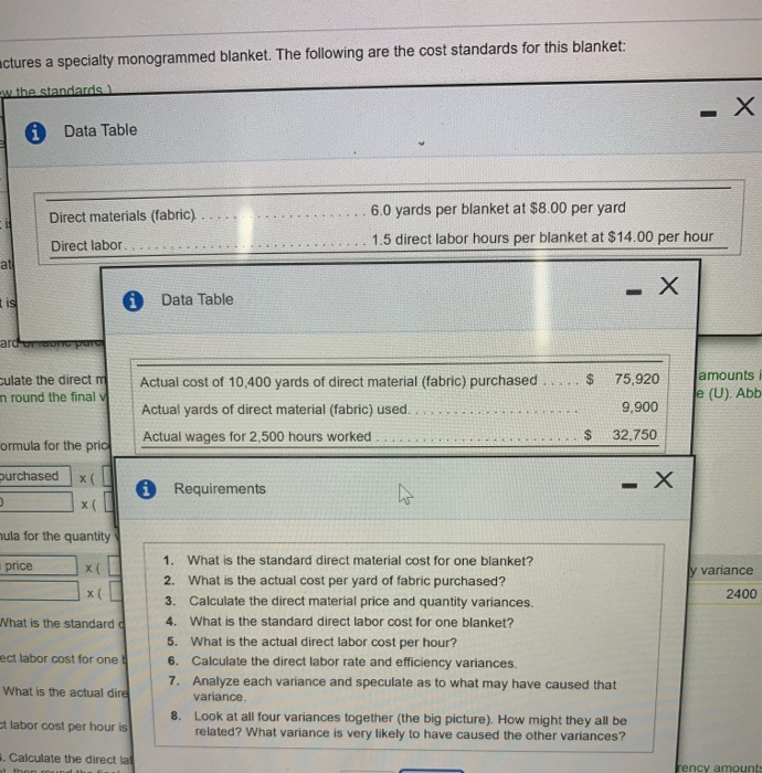 Solved TI Requirement 4. What is the standard direct labor | Chegg.com