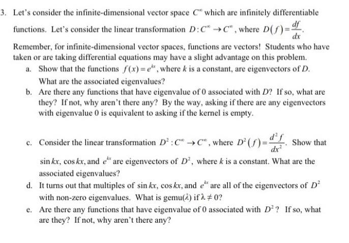 Solved 3 Lets Consider The Infinite Dimensional Vector