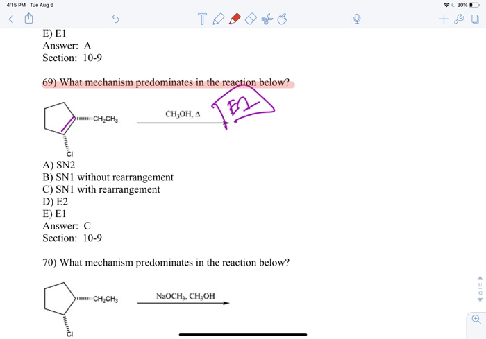 Solved why is this considered to be sn1 and not e1, isnt | Chegg.com