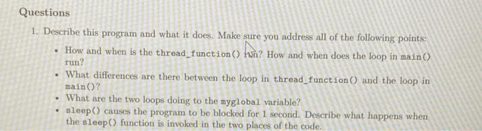 Solved 2 POSIX Threads Consider the following code using the | Chegg.com