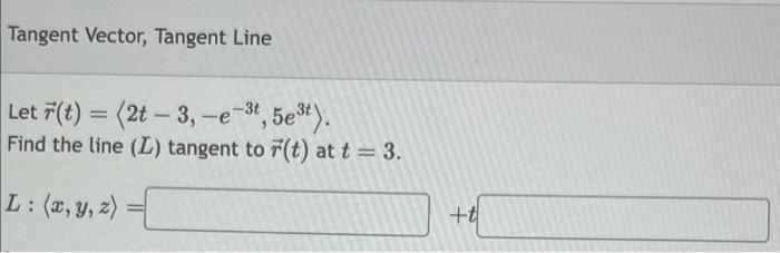 Solved Tangent Vector, Tangent Line Let | Chegg.com