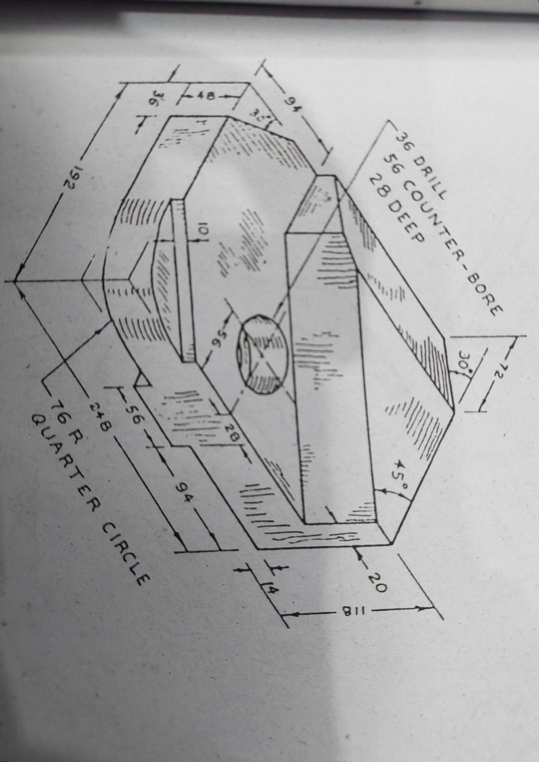 Solved for the following figure draw three orthographic | Chegg.com