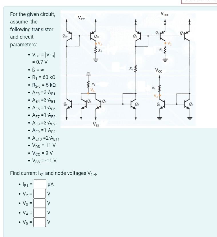 Solved For the given circuit, assume the following | Chegg.com