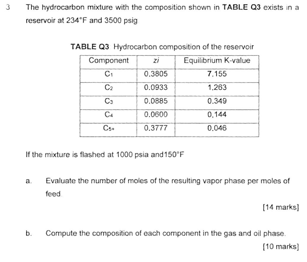 help 3 ﻿The hydrocarbon mixture with the composition | Chegg.com