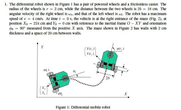 Solved 1. The differential robot shown in Figure 1 has a | Chegg.com