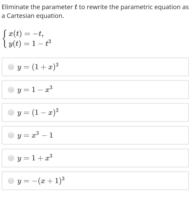 Solved Eliminate the parametert to rewrite the parametric | Chegg.com