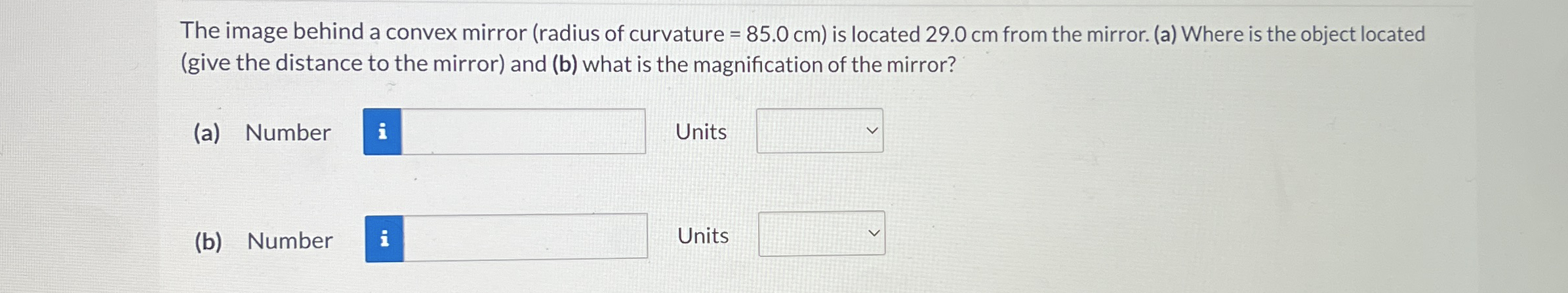 Solved The image behind a convex mirror (radius of curvature | Chegg.com