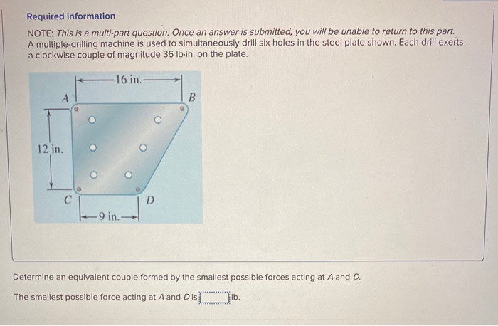 Solved Required information NOTE: This is a multi-part | Chegg.com