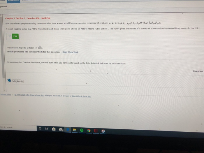 Solved Chapter > Section 1, Exercise 006 - MathPad Give the | Chegg.com