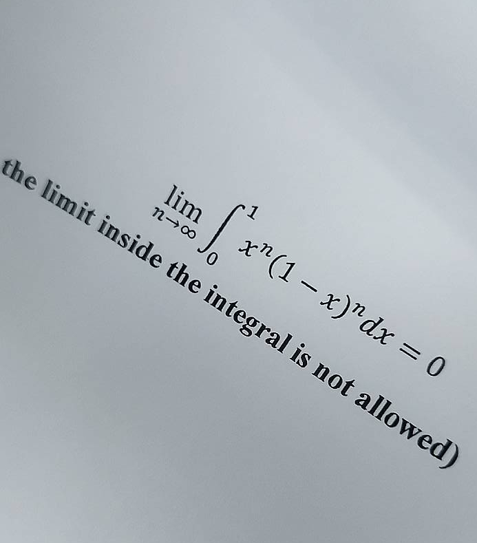 Solved the limit inside the integral is not allowed)lim | Chegg.com