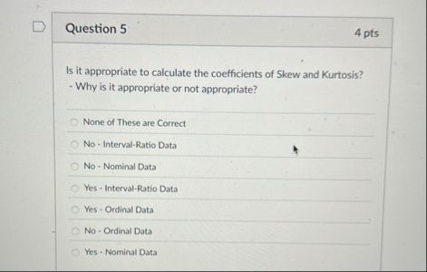 Solved Question 54 ﻿ptsIs it appropriate to calculate the | Chegg.com