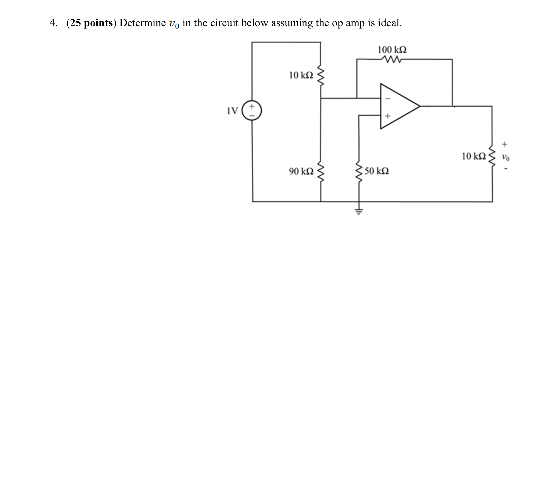 Solved (25 ﻿points) ﻿Determine v0 ﻿in the circuit below | Chegg.com