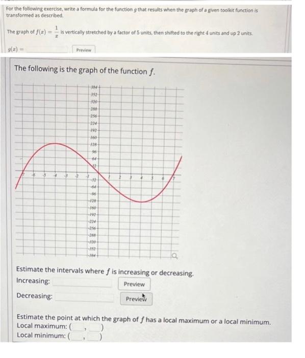 Solved For the following exercise, write a formula for the | Chegg.com