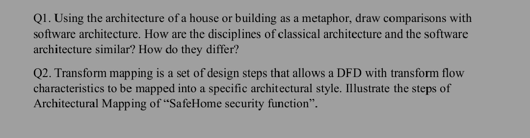 Solved Q1. ﻿Using the architecture of a house or building as | Chegg.com