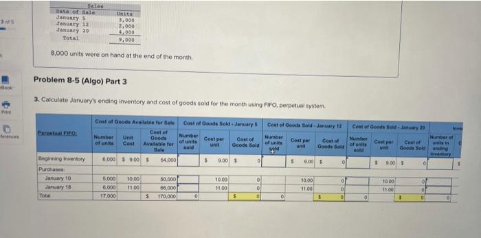 Solved Required Information Problem 8 5 Algo Various