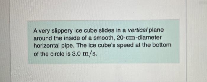Solved A very slippery ice cube slides in a vertical plane | Chegg.com
