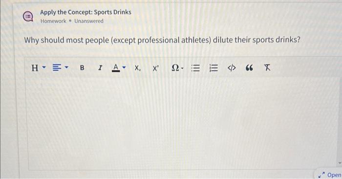 Solved (A) Apply the Concept: Sports Drinks Homework - | Chegg.com