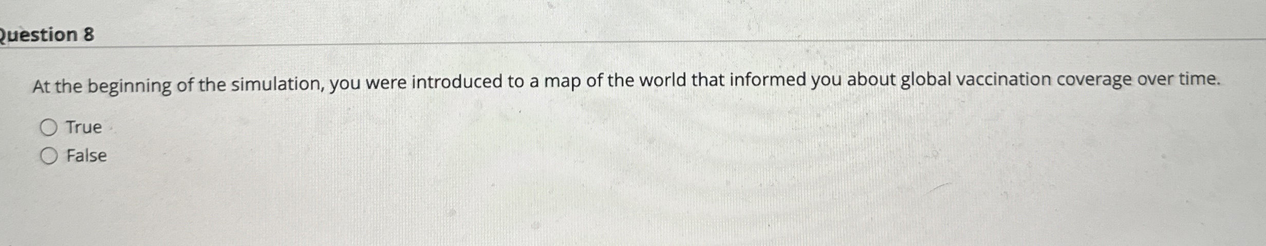 Solved question 8At the beginning of the simulation, you | Chegg.com