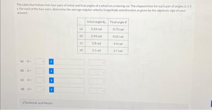 Solved The table that follows lists four pairs of initial | Chegg.com