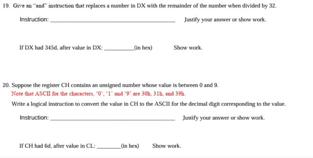 Solved Show work and justify answer, this is not asking for | Chegg.com
