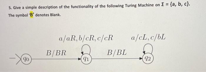 Solved 5 Give A Simple Description Of The Functionality Of