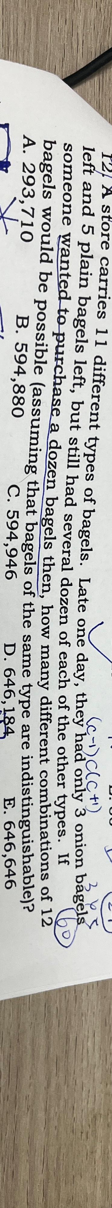 Solved A store carries 11 ﻿different types of bagels. Late | Chegg.com
