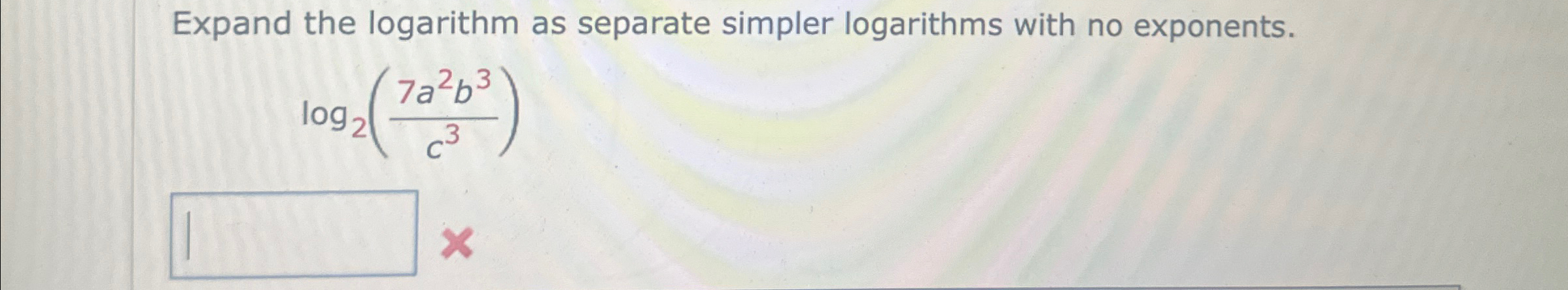 Solved Expand the logarithm as separate simpler logarithms | Chegg.com