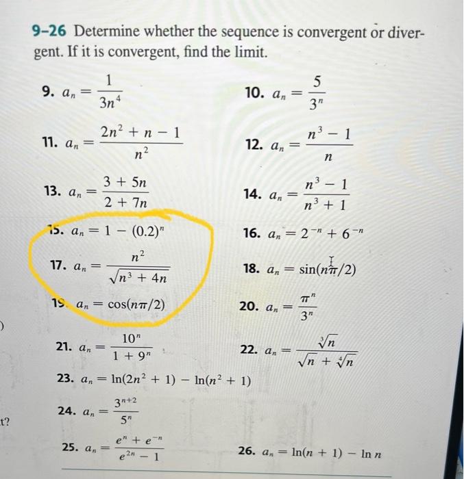 Solved Determine whether the sequence is convergent or | Chegg.com