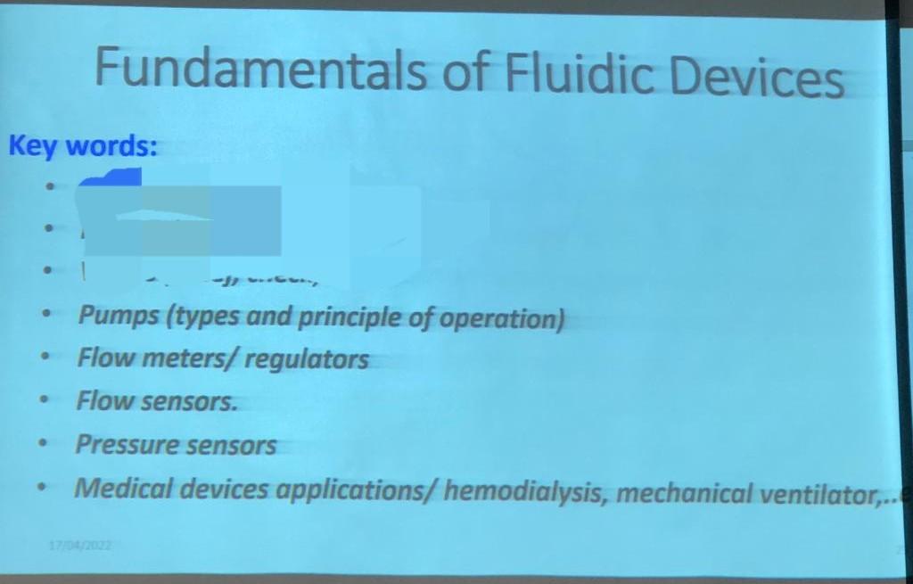 Solved Fundamentals of Fluidic Devices Key words: Pumps | Chegg.com