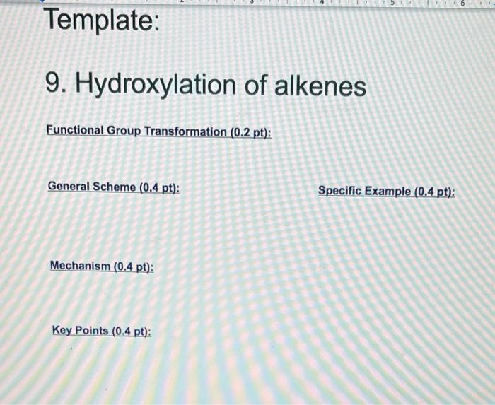 Solved list an example of a hydroxylation of alkenesand fill | Chegg.com