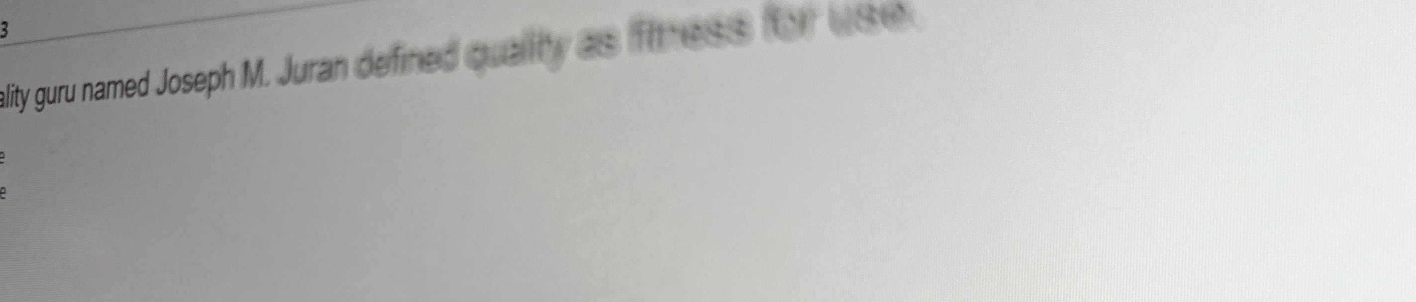 Solved A quality guru named Joseph M. ﻿Juran defined | Chegg.com
