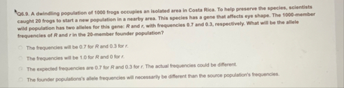 Solved O6.9. ﻿A dewindling population of 1000 ﻿frogs | Chegg.com