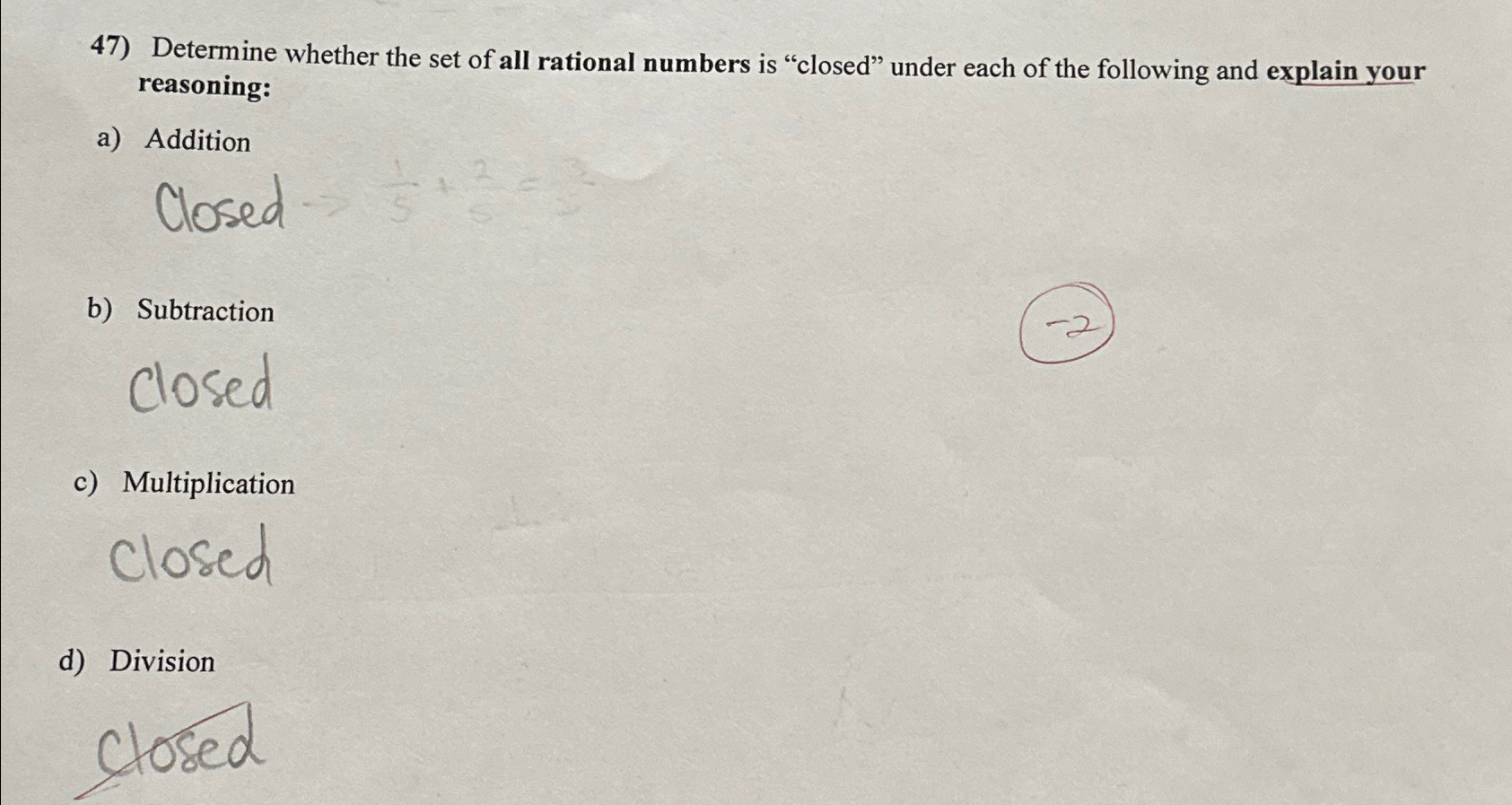 Solved Determine whether the set of all rational numbers is | Chegg.com