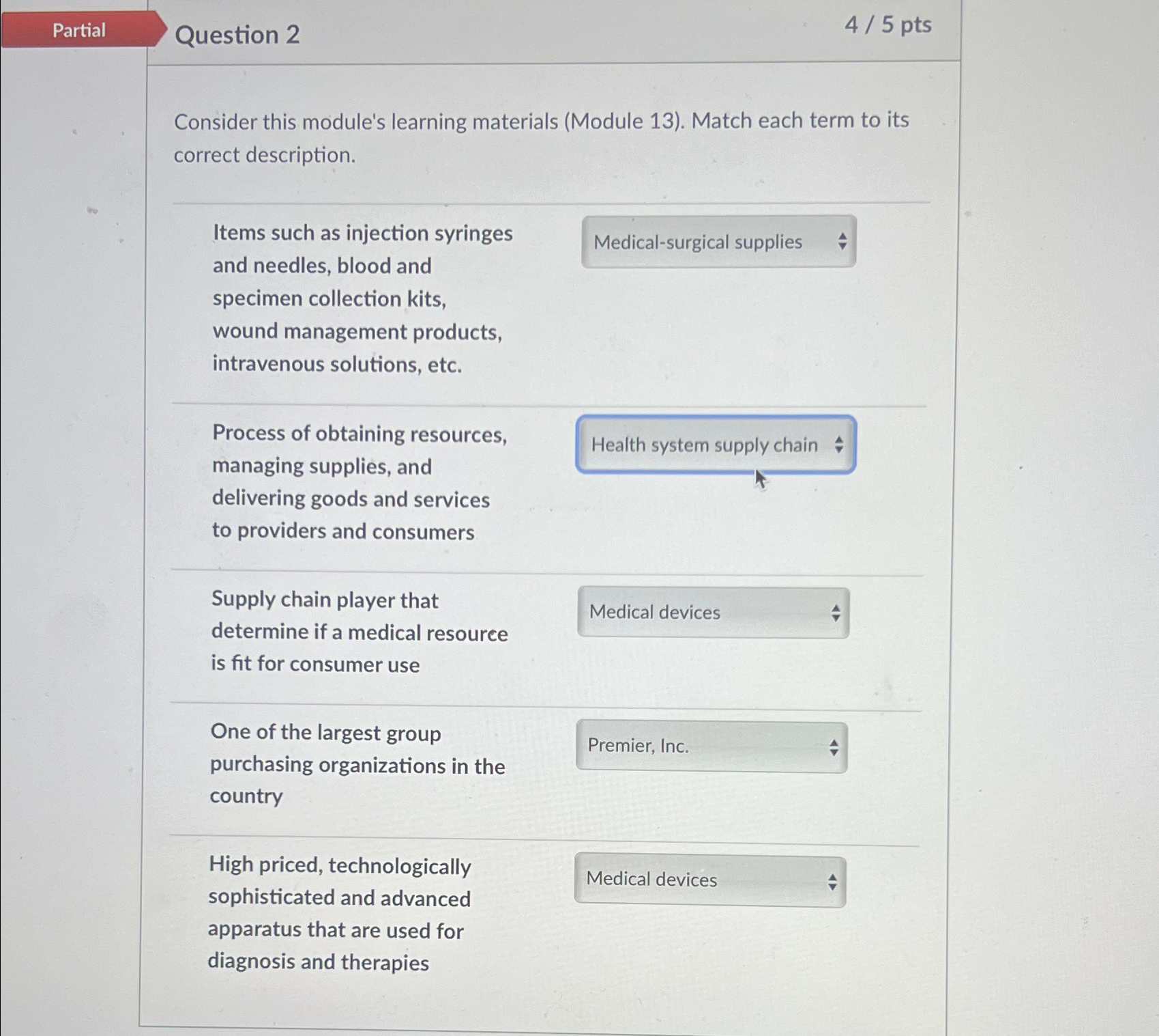 Solved PartialQuestion 245 ﻿ptsConsider this module's | Chegg.com