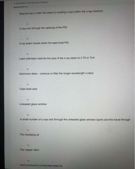 Vuestion Completion Status: qucstrumo Sequencing in | Chegg.com