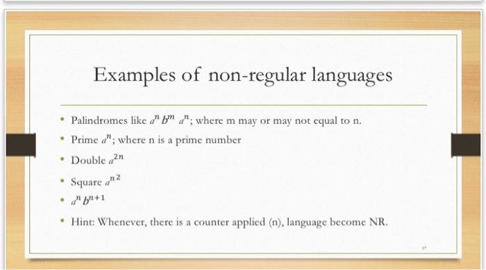Solved Examples of non-regular languages - Palindromes like | Chegg.com