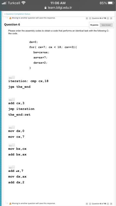 Save Answer Question 5 10 points Convert following | Chegg.com