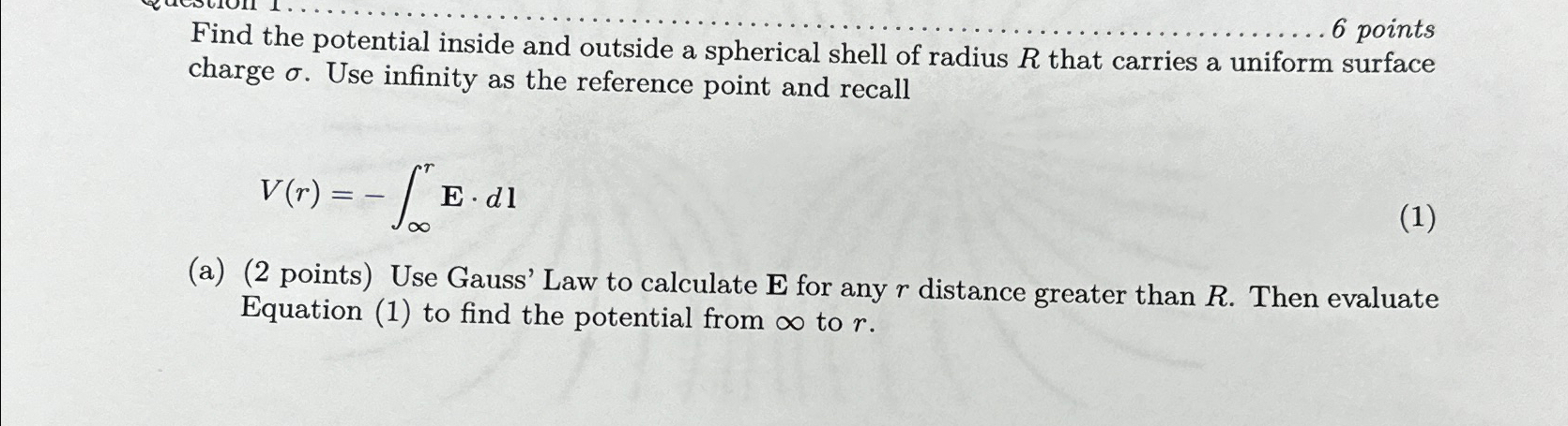 Solved Find the potential inside and outside a spherical | Chegg.com