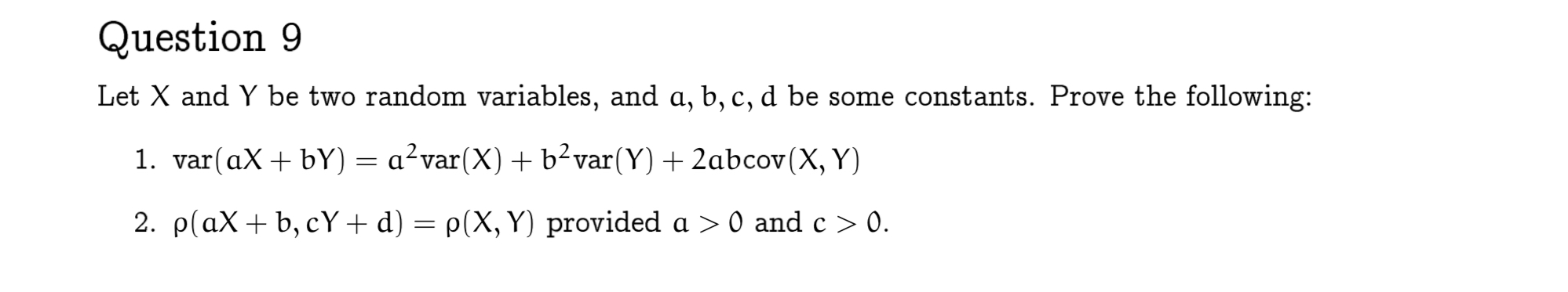 Solved Question 9Let x ﻿and Y ﻿be two random variables, and | Chegg.com