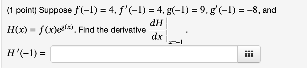 Solved (1 ﻿point) ﻿Suppose | Chegg.com
