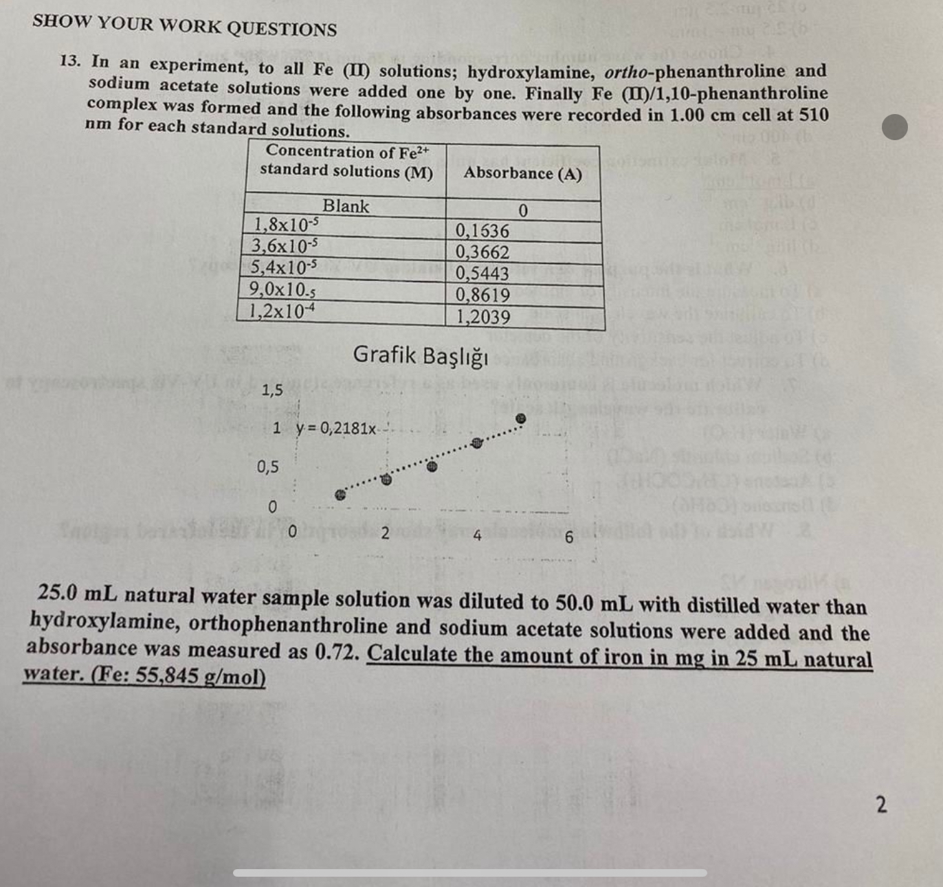 Solved SHOW YOUR WORK QUESTIONS13. ﻿In an experiment, to all | Chegg.com