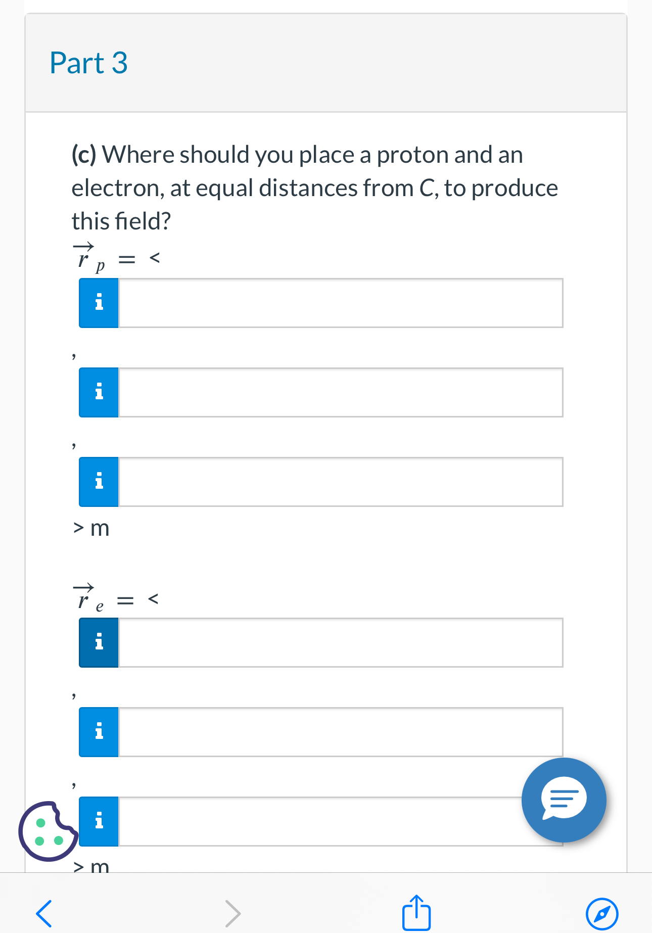 Part 3(c) ﻿Where should you place a proton and | Chegg.com