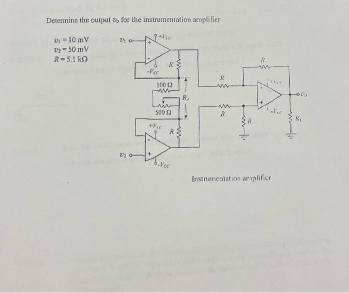 Solved Determine the output v0 for the instrumentation | Chegg.com