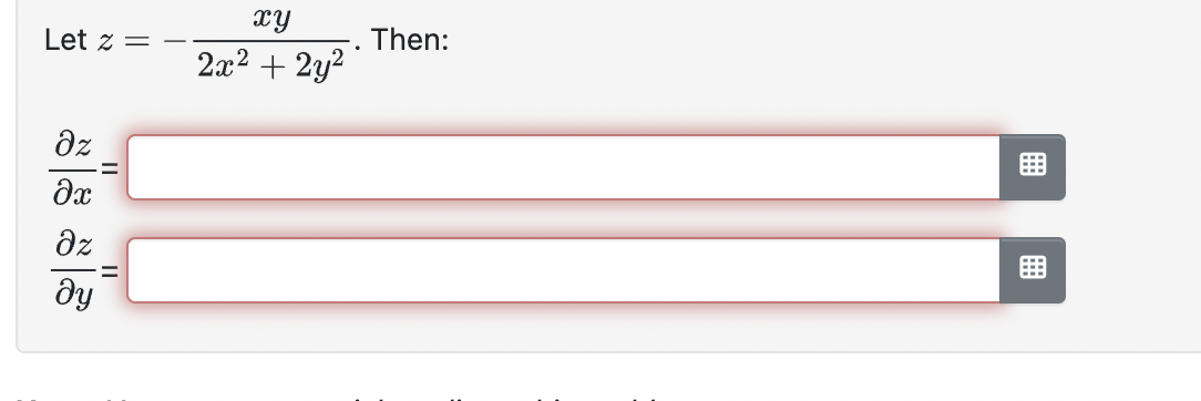 Solved Let z=-xy2x2+2y2. ﻿Then:delzdely= | Chegg.com
